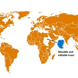 World Map Editable Icons Template - Etsy