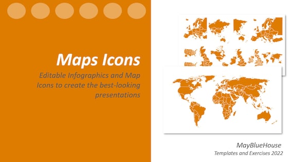 World Map Editable Icons Template - Etsy