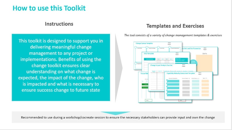 Change Management Toolkit, Templates and Exercises - Etsy