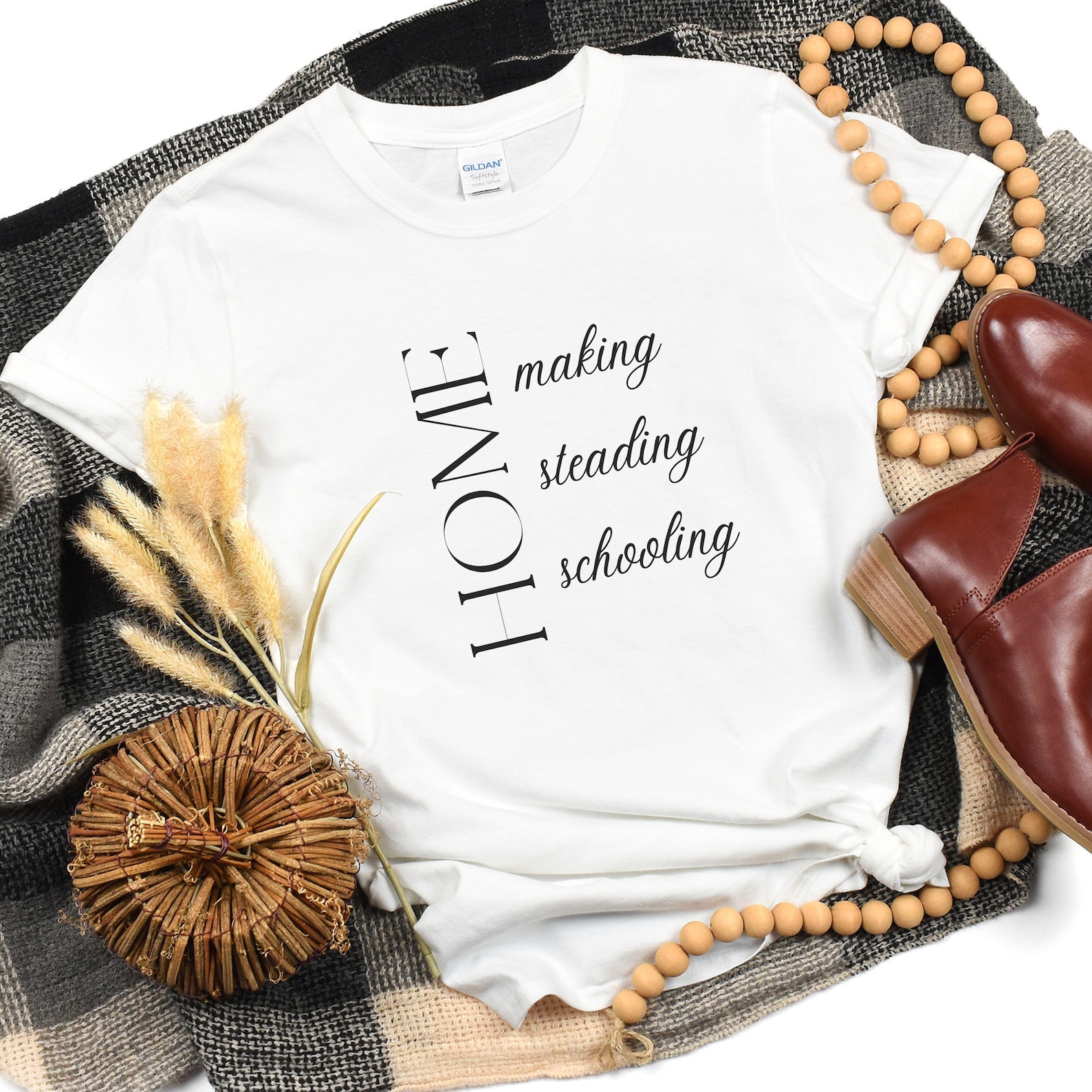 Homesteading Homemaking and Homeschooling T Shirt Homesteader Shirt ...