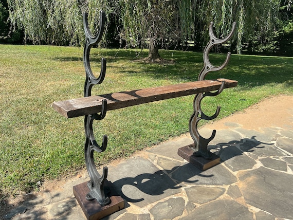 Vintage Cast Iron Pipe Rack Bookshelf - Etsy