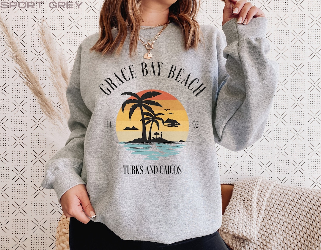 Grace Bay Sunset Sweater, Turks and Caicos Pullover, Island Sweatshirt ...