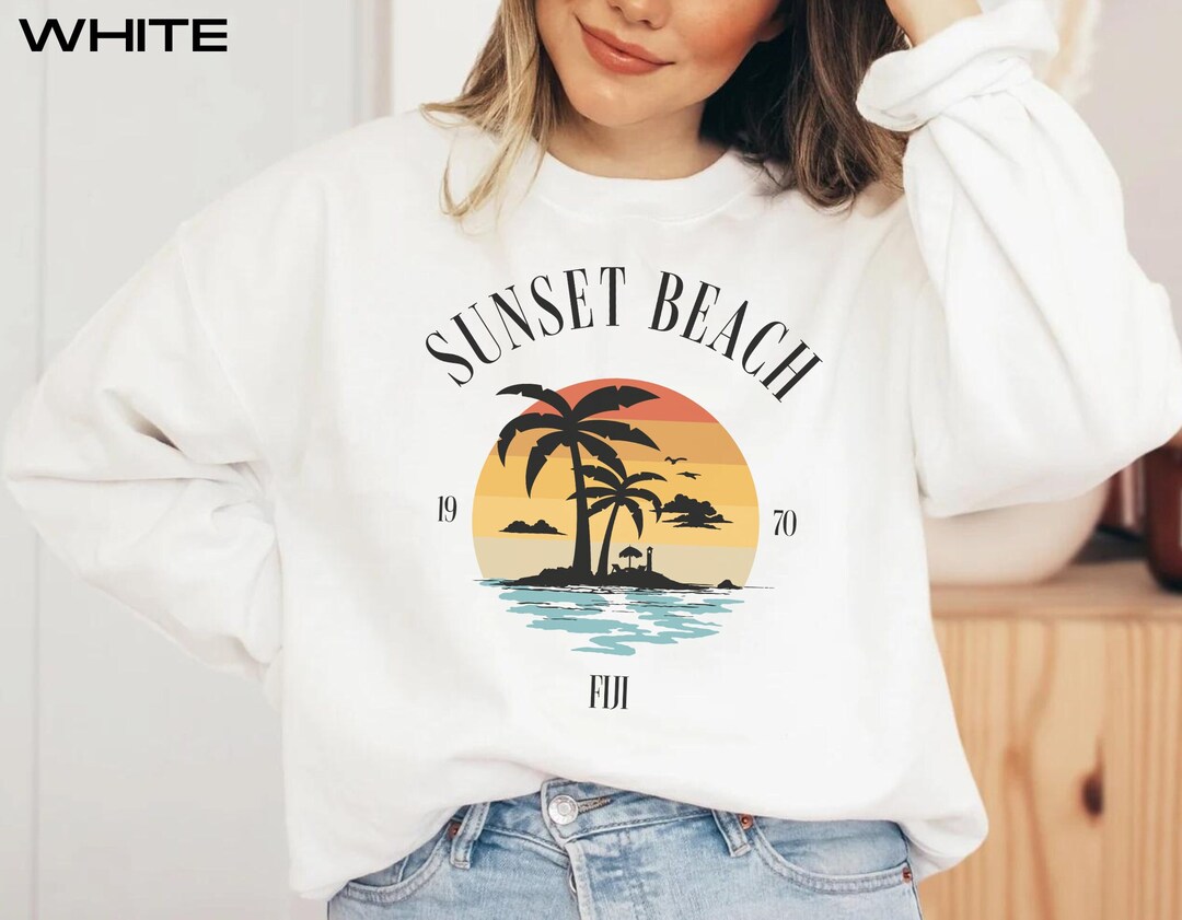 Sunset Beach Sunset Sweater, Fiji Pullover, Island Sweatshirt, Vacay ...