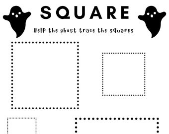Ghost Tracing Squares Worksheet - Etsy