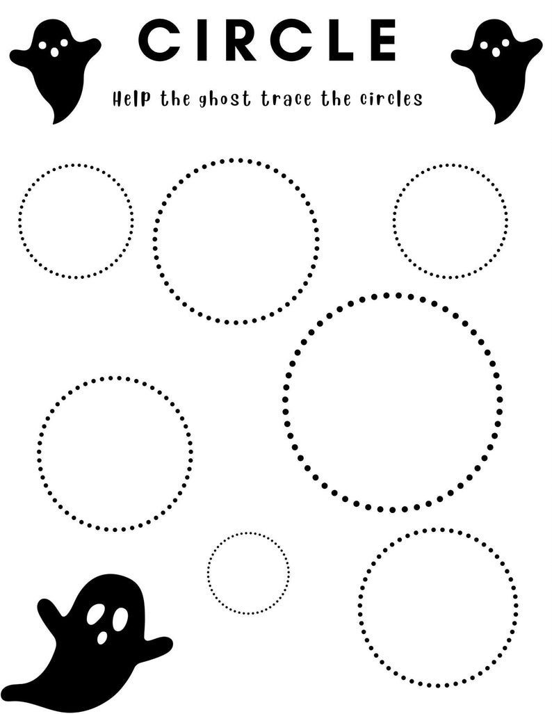 Ghost Tracing Circles Worksheet - Etsy