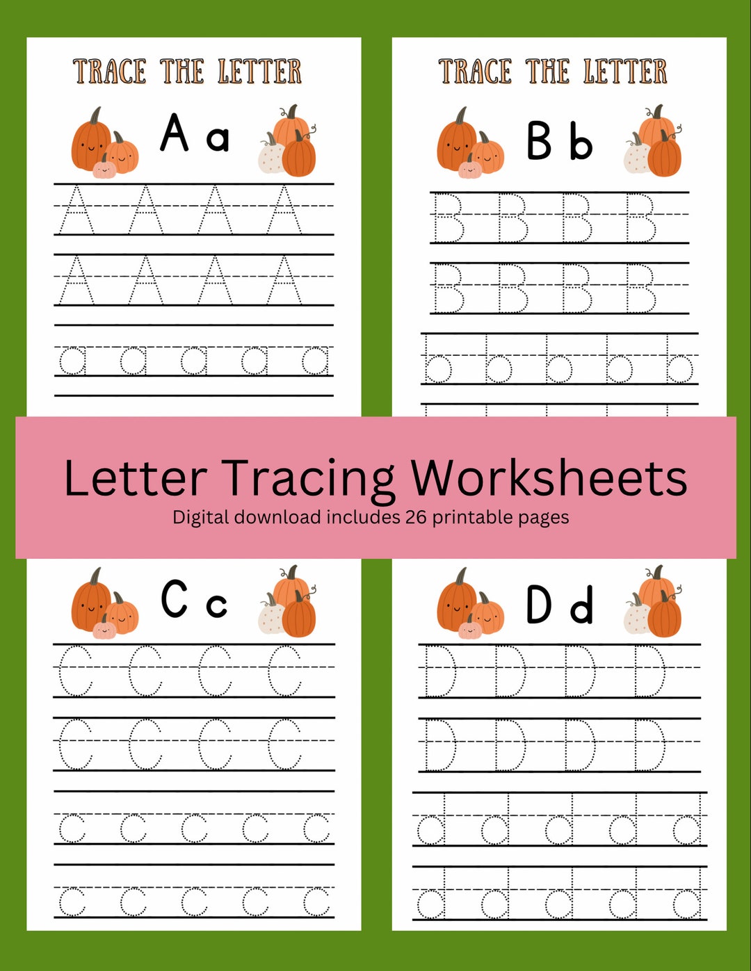 Pumpkin Letter Tracing - Etsy