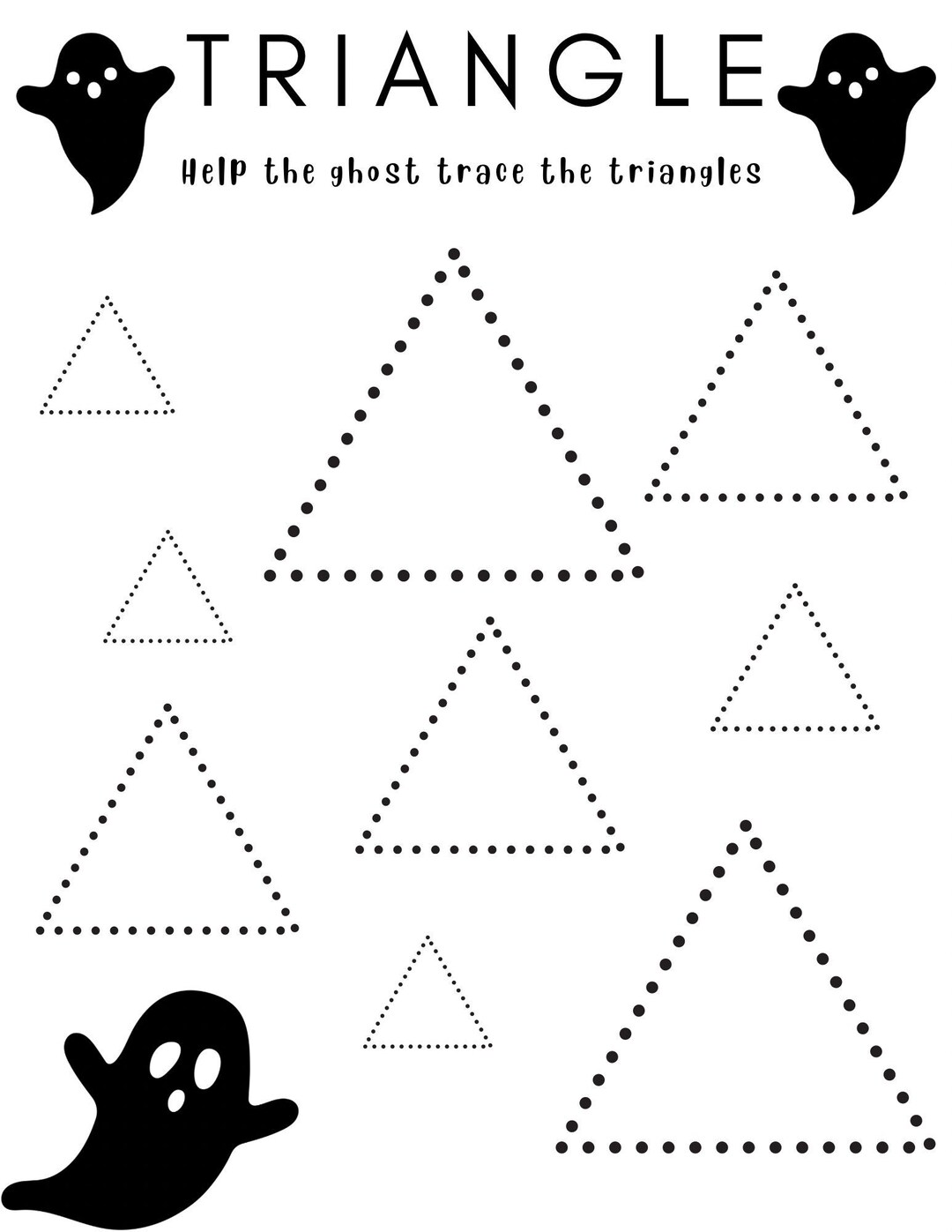 Ghost Tracing Triangles Worksheet - Etsy