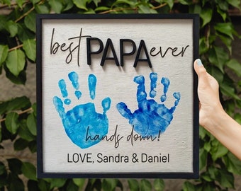 Dad, Fathers Day Gift, Fathers Day Wooden Sign, DIY Handprint Sign ...
