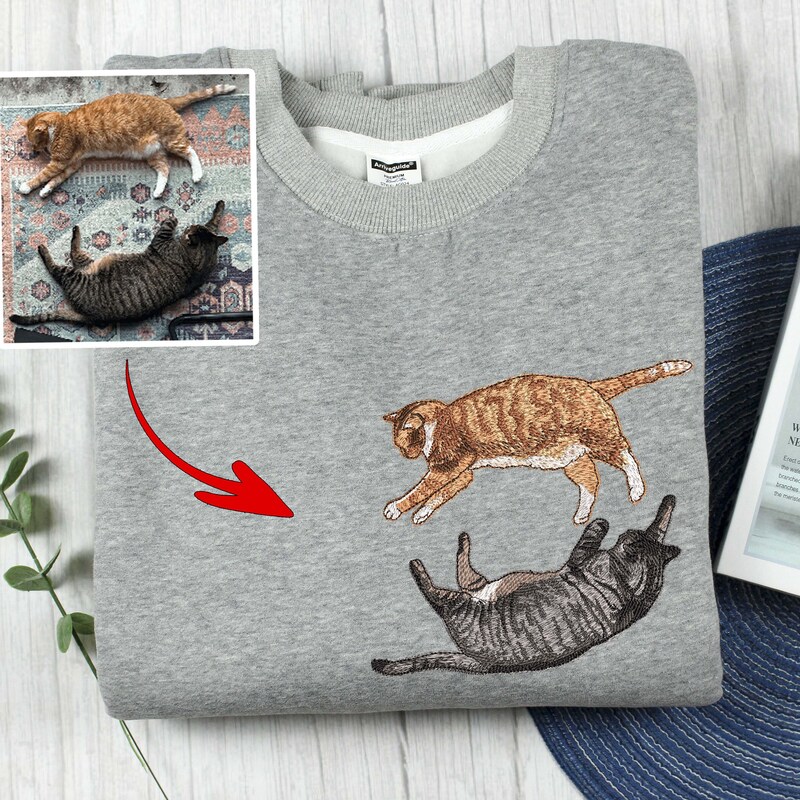 Embroidered Cat - Etsy