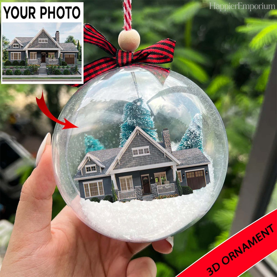 3D Snow Globe Ornament, Housewarming Ornament 2023, Christmas Ornament ...