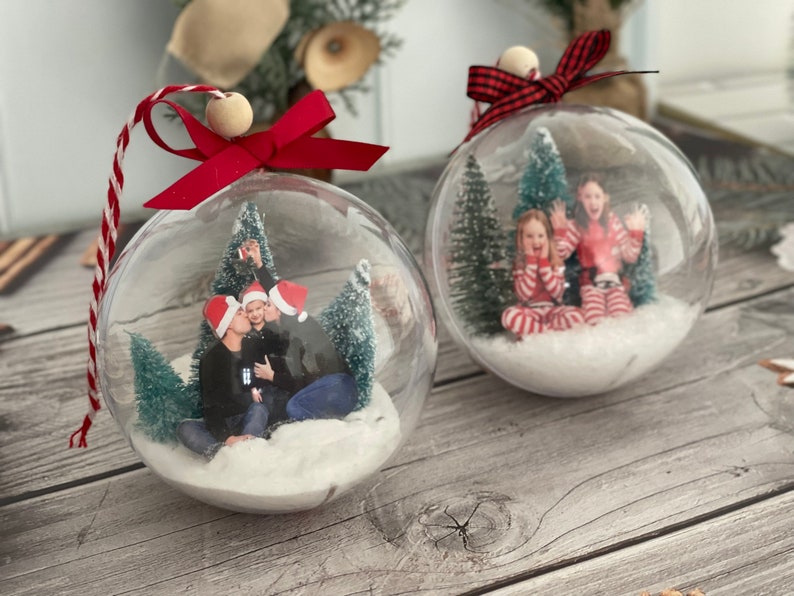 Custom Family Photo Snow Globe Ornament: 3D Christmas Tree Keepsake - Etsy
