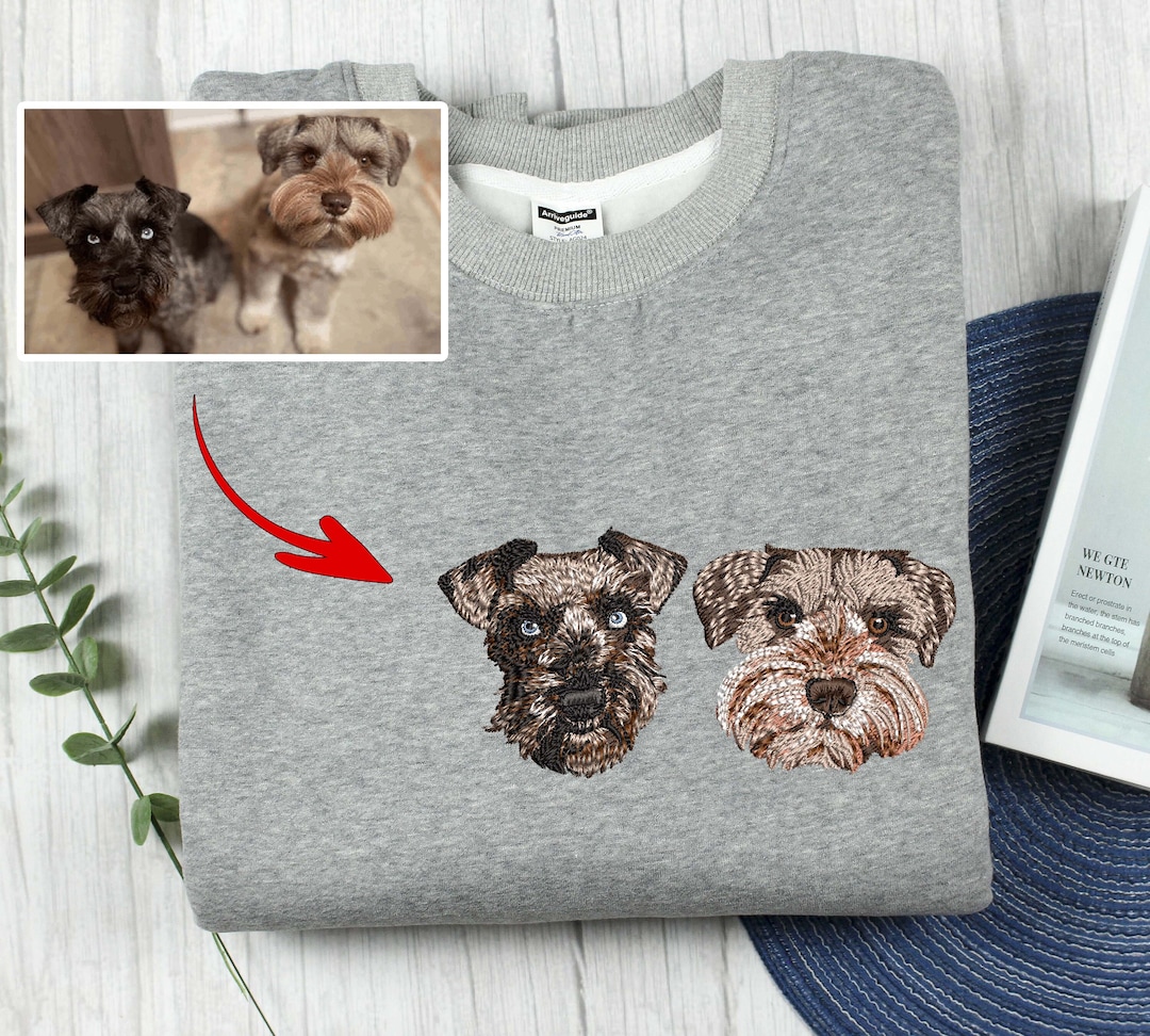 Custom Pet Embroidered Sweatshirt, Custom Dog Portrait, Custom Pet ...