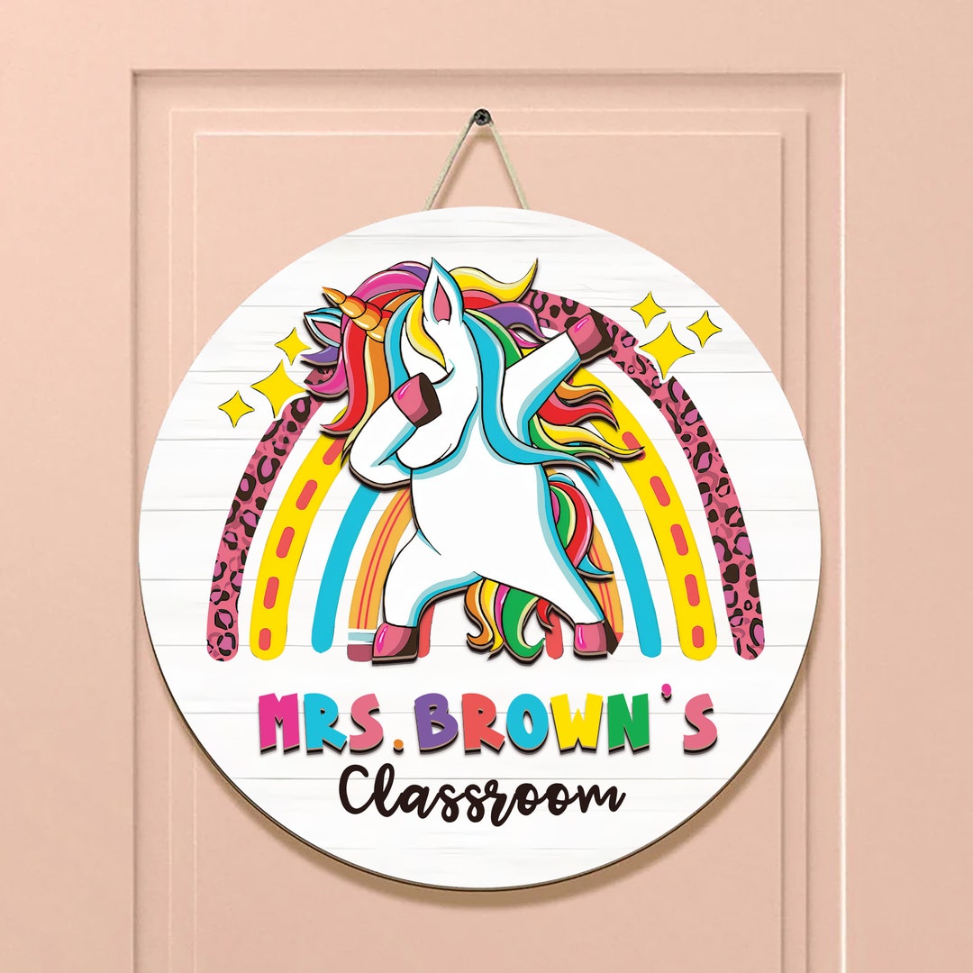 Unicorn Classroom 3D Door Sign,groovy Teacher Door Hanger,back to ...