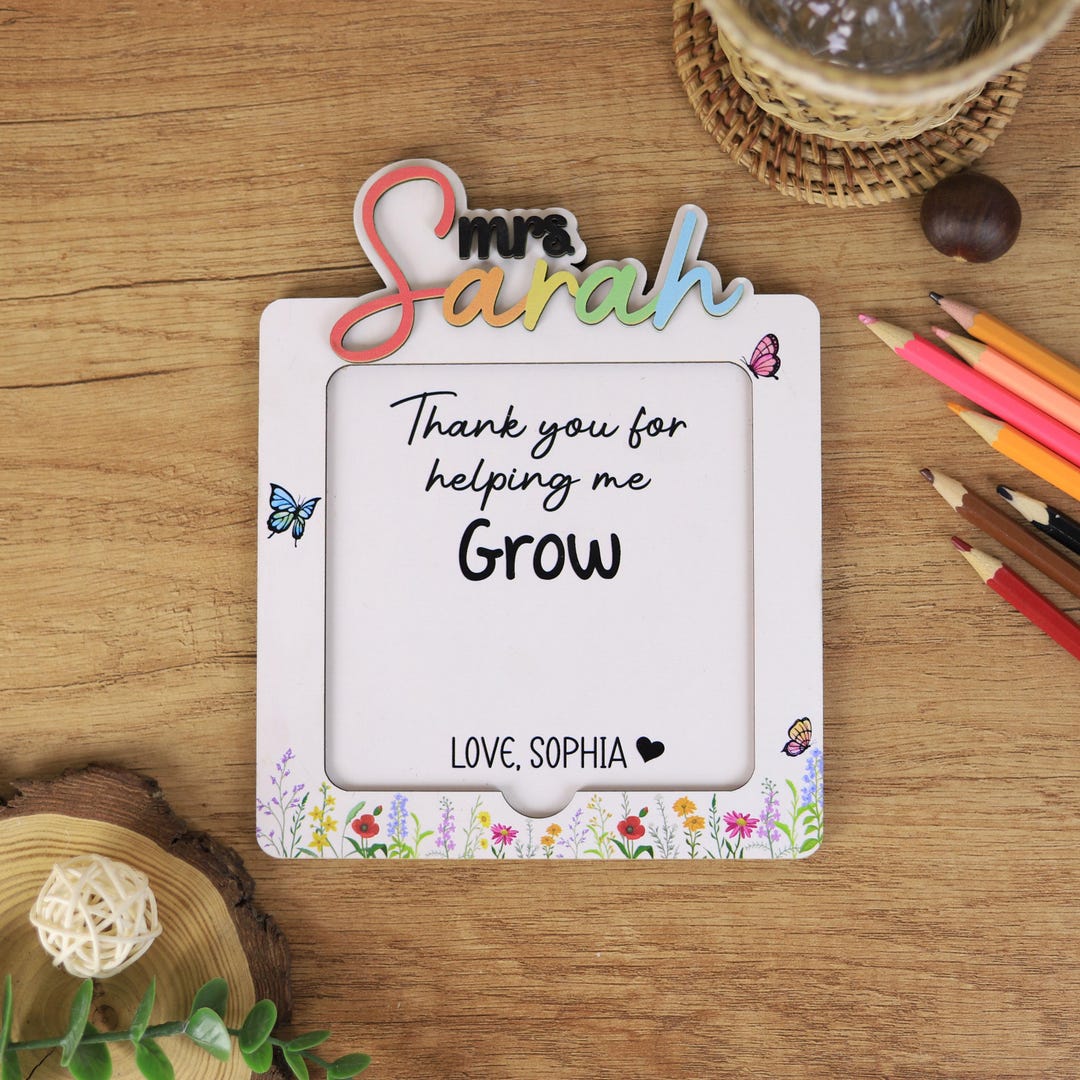 Personalized Teacher Name Plaque, Laser-cut MDF Acrylic Classroom Decor ...