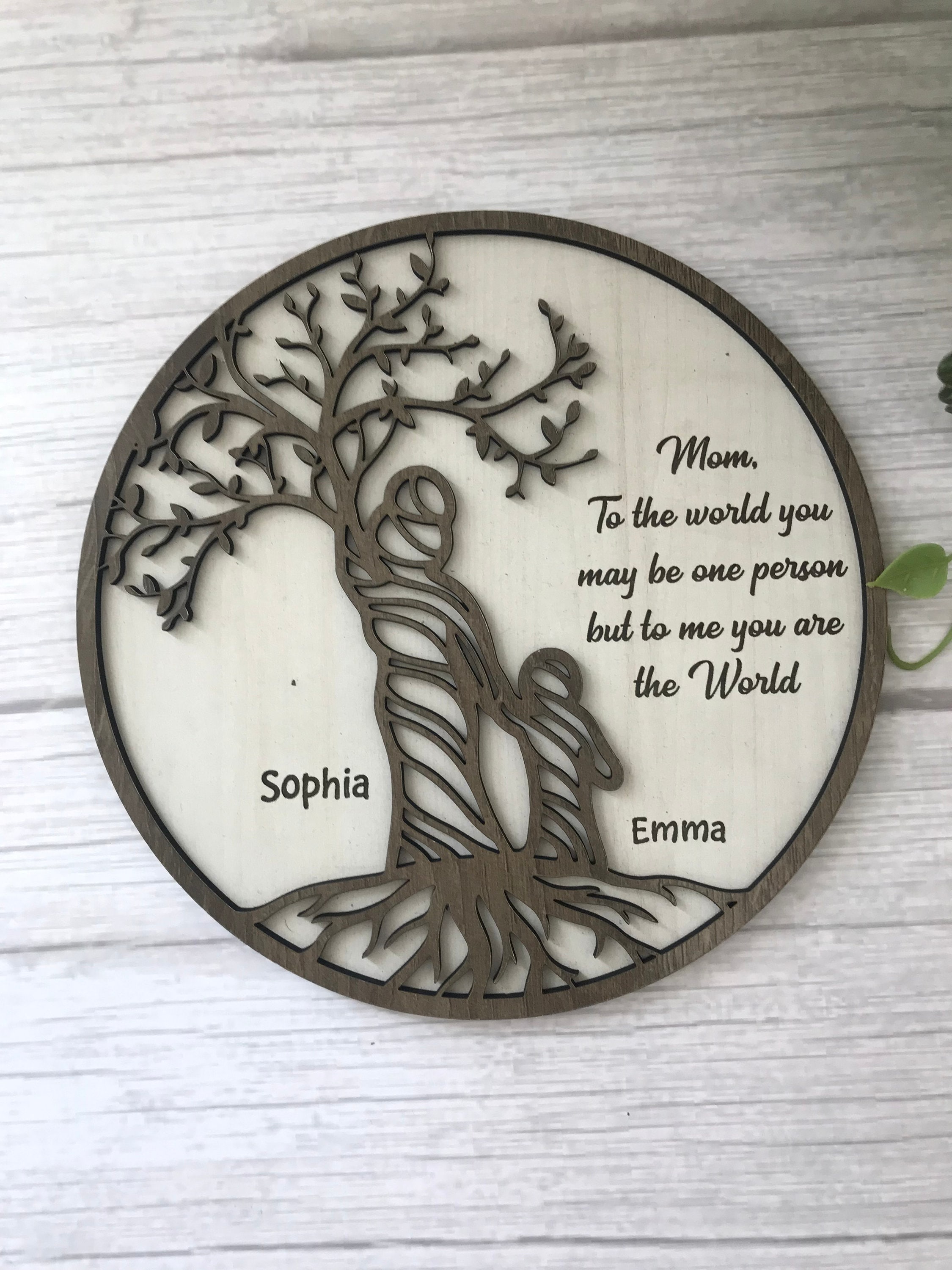 Personalized Mother Tree of Life Sign Mother and Child Round - Etsy