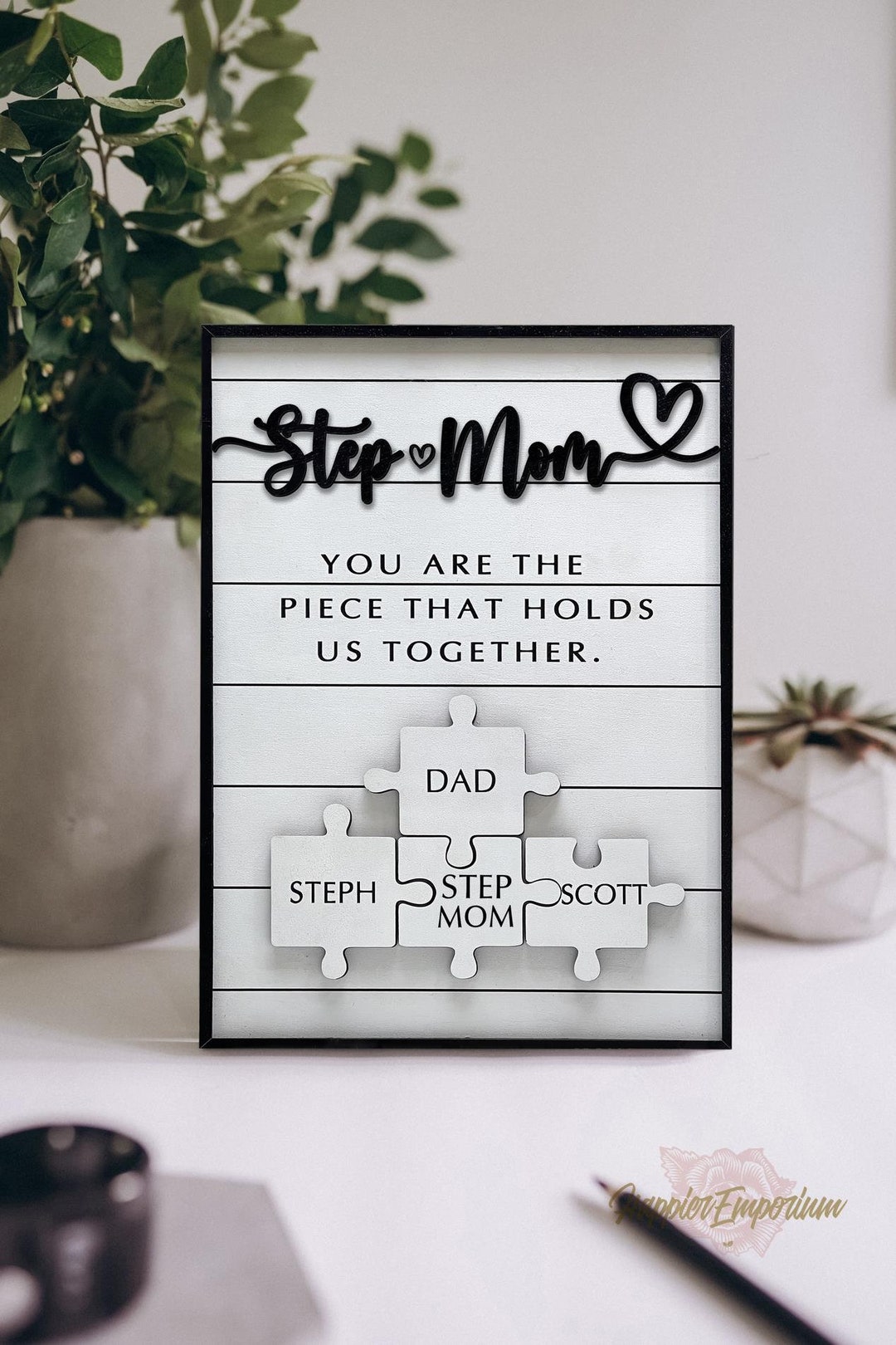 Personalized Unique Step Mom Puzzle Sign Mother's Day Gift From Kids ...