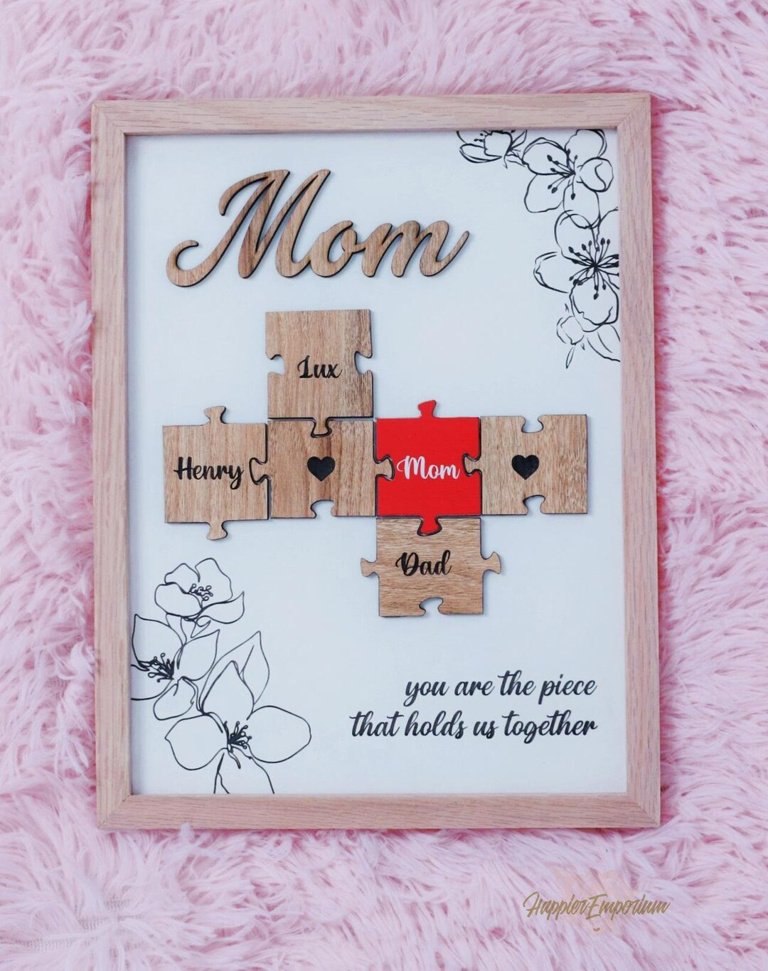 Mothers Day Puzzle Sign Personalized Custom Gift You Are the Piece That ...