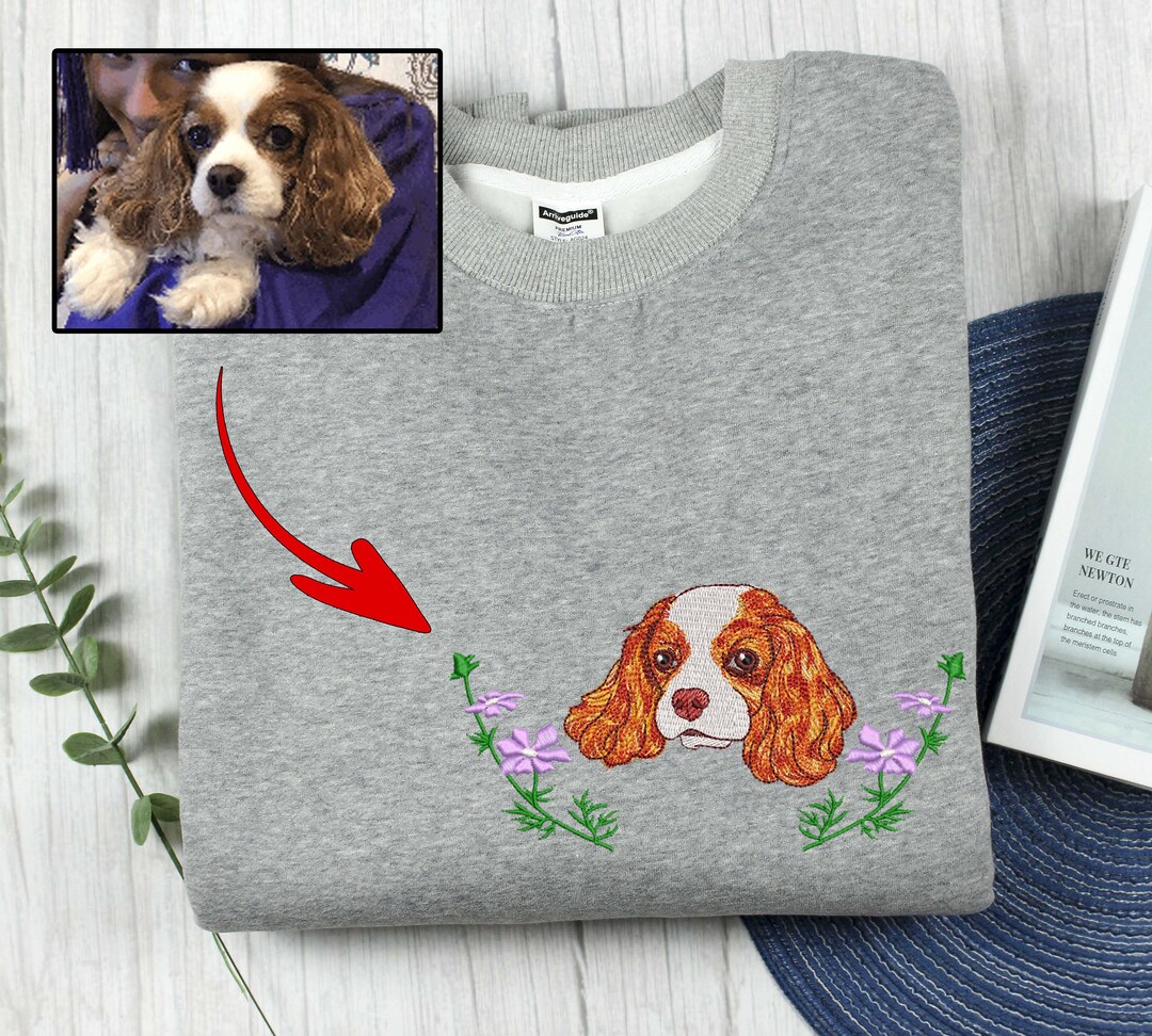 Custom Pet Embroidered Sweatshirt, Personalized Dog Shirt, Cat ...