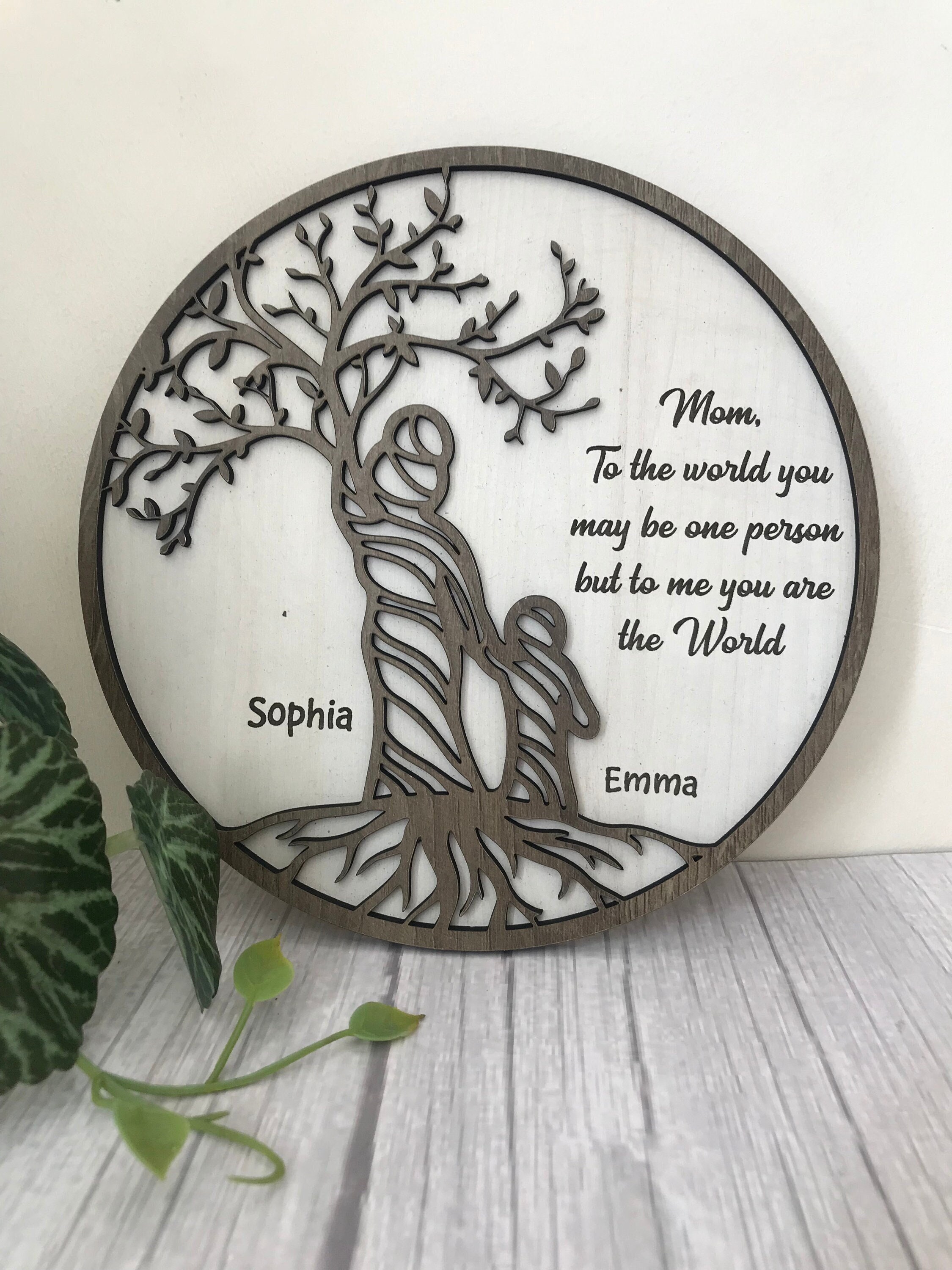 Personalized Mother Tree of Life Sign Mother and Child Round - Etsy