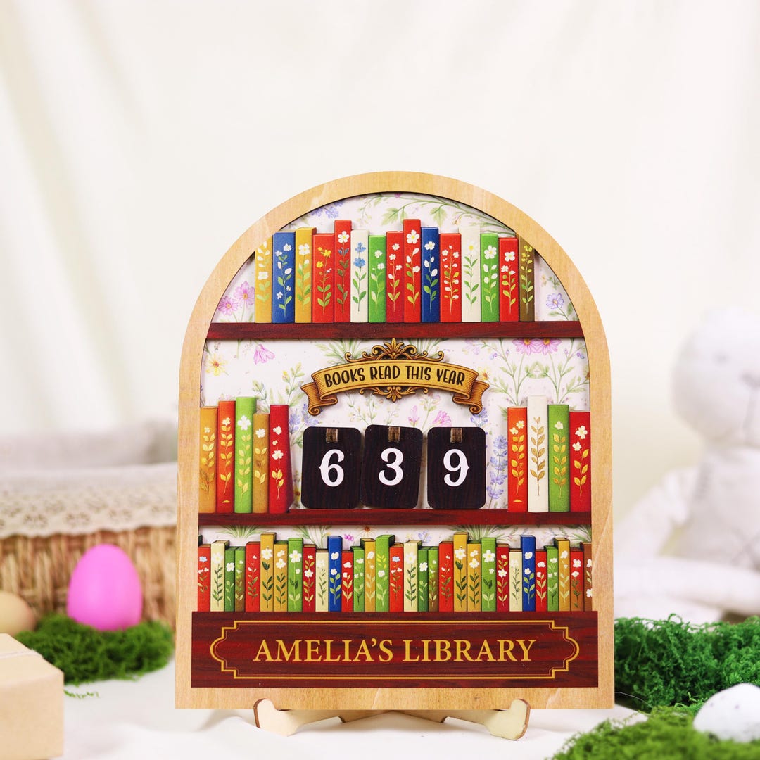 Floral Books Tracker Sign Personalized, Custom Books Read This Year for ...