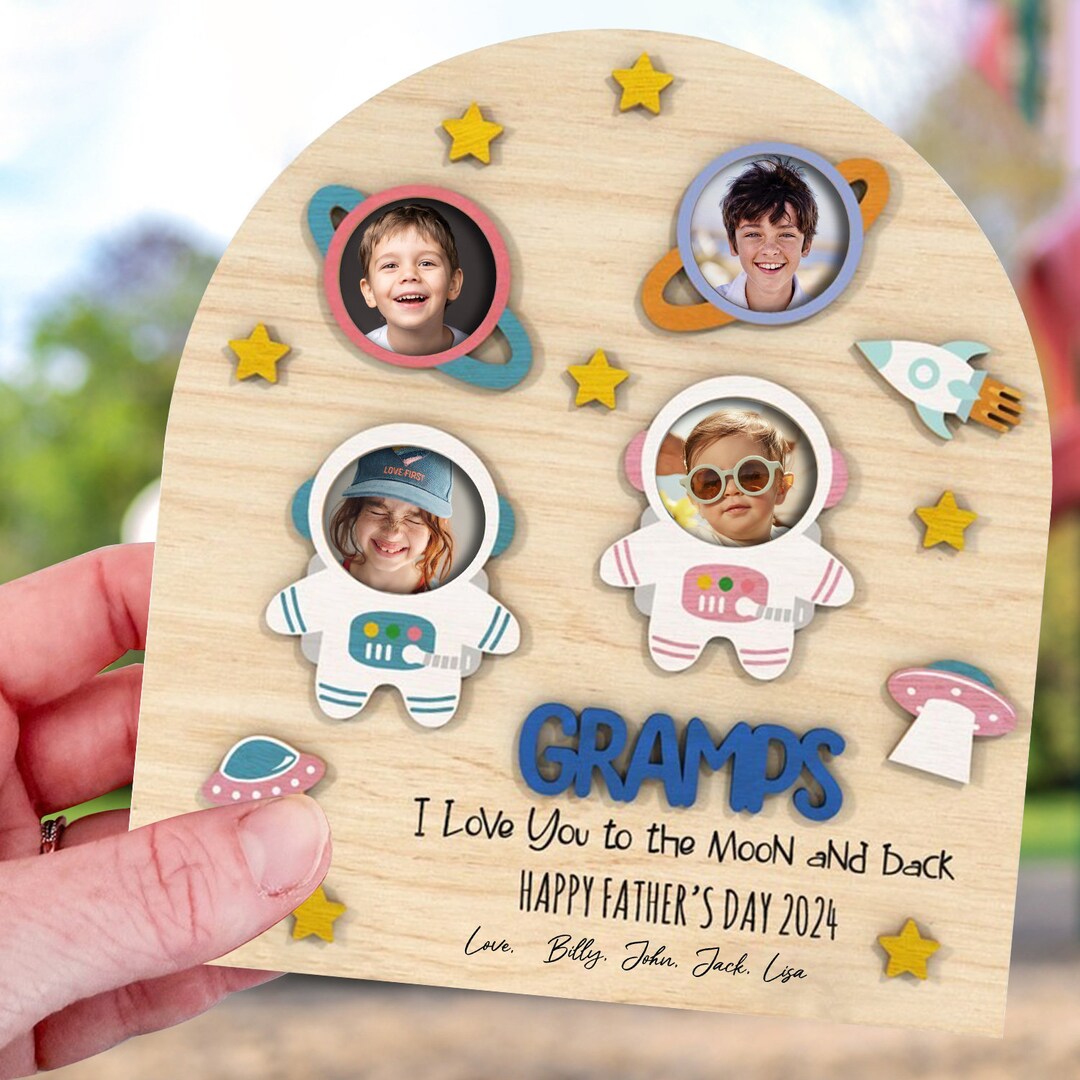 Space Photo Frame Sign,father's Day Wooden Sign ,father’s Day Gift ...