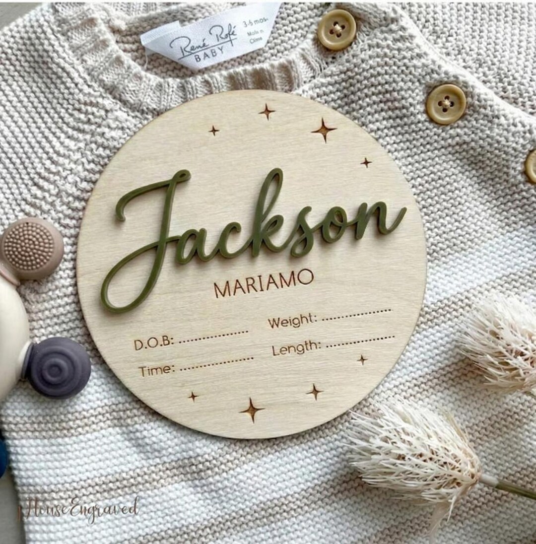 Custom Baby Birth Stats Sign, Personalized Baby Show Gift, Baby Name ...