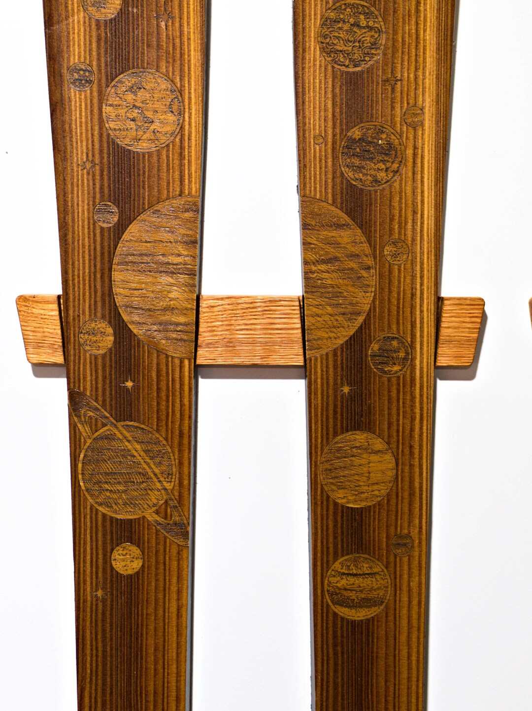 Vertical Ski Display Hanger Rack - Solid Oak Hardwood - Etsy