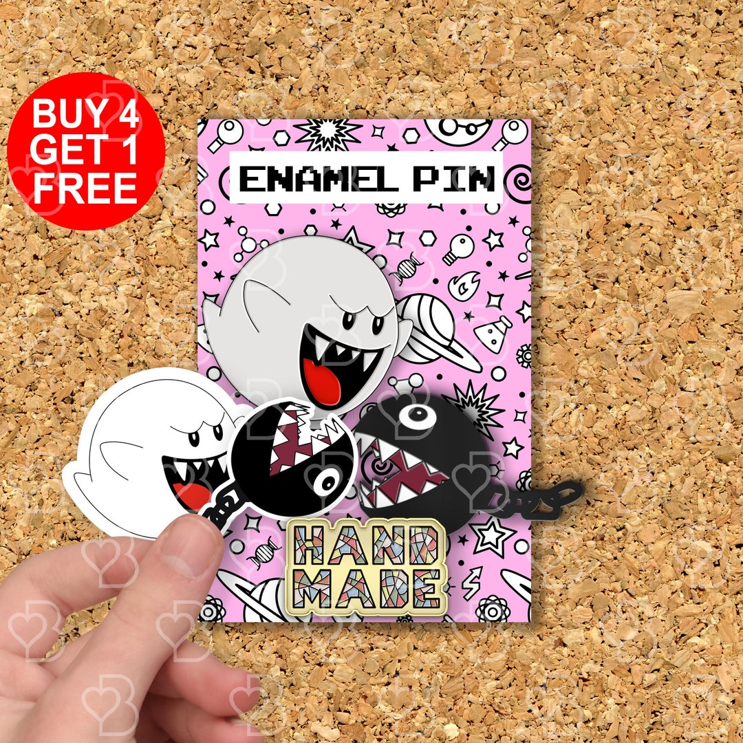 Super Mario Boo Ghost Pin Gaming Fan Gift Cute Funny Enamel Pins Cute ...