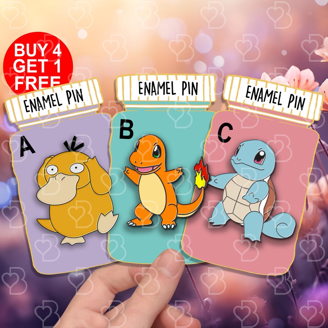 Psyduck Animal Enamel Pins Gift Set Anime Animal Gift Funny Anime Pins ...