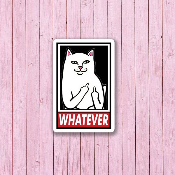 Middle Finger Cat Sticker - Etsy