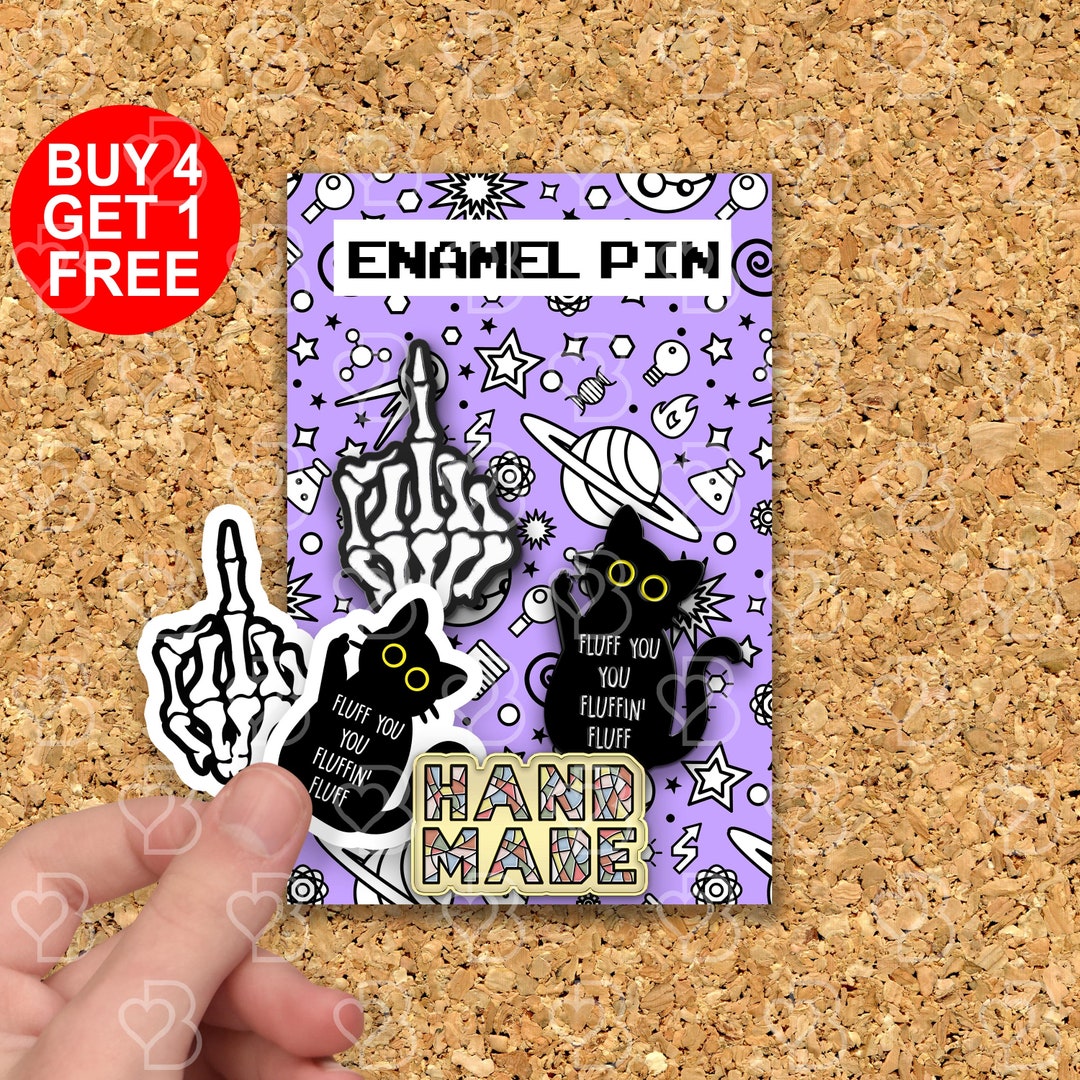 Middle Finger Enamel Pins Punk Gothic Punk Gift Funny Lapel Pin Cute ...