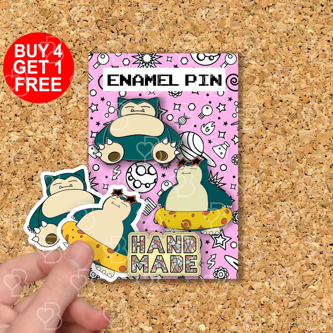 Snorlax Animal Enamel Pins Anime Lovers Gift Funny Anime Pins Backpack ...