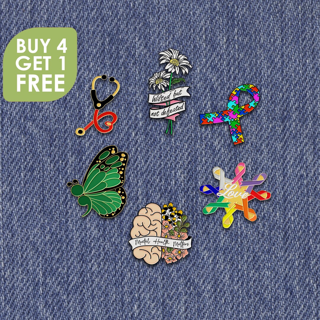 Autism Mental Health Enamel Pin Kawaii Pins Set Personal Gifts Enamel ...