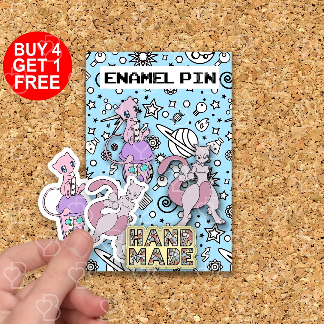 Mew Boba Tea Enamel Lovely Pin Anime Lovers Gift Funny Pins Set Cute ...