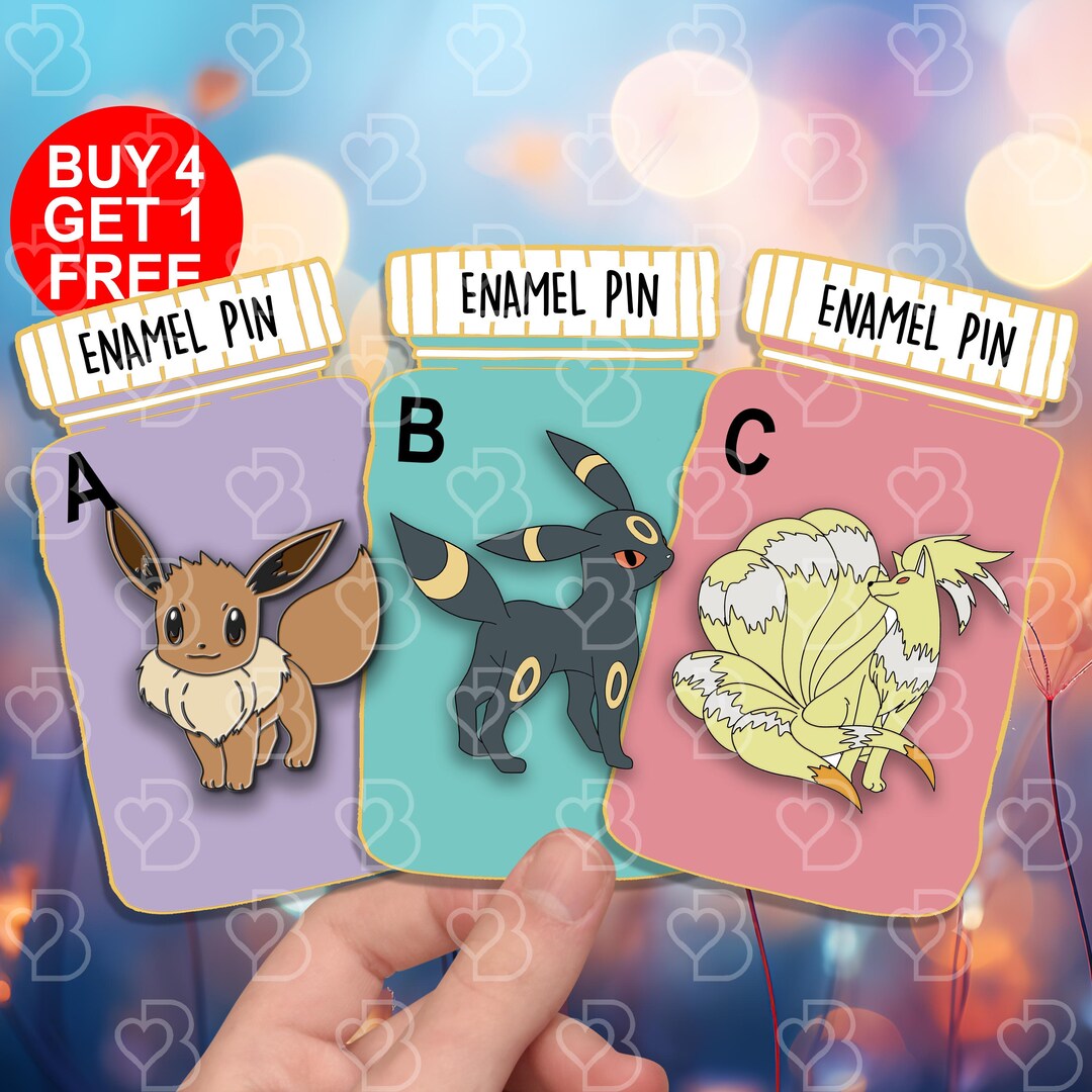 Eevee Pin Monster Enamel Pins Gift Set Anime Gift for Boys Funny Pins ...