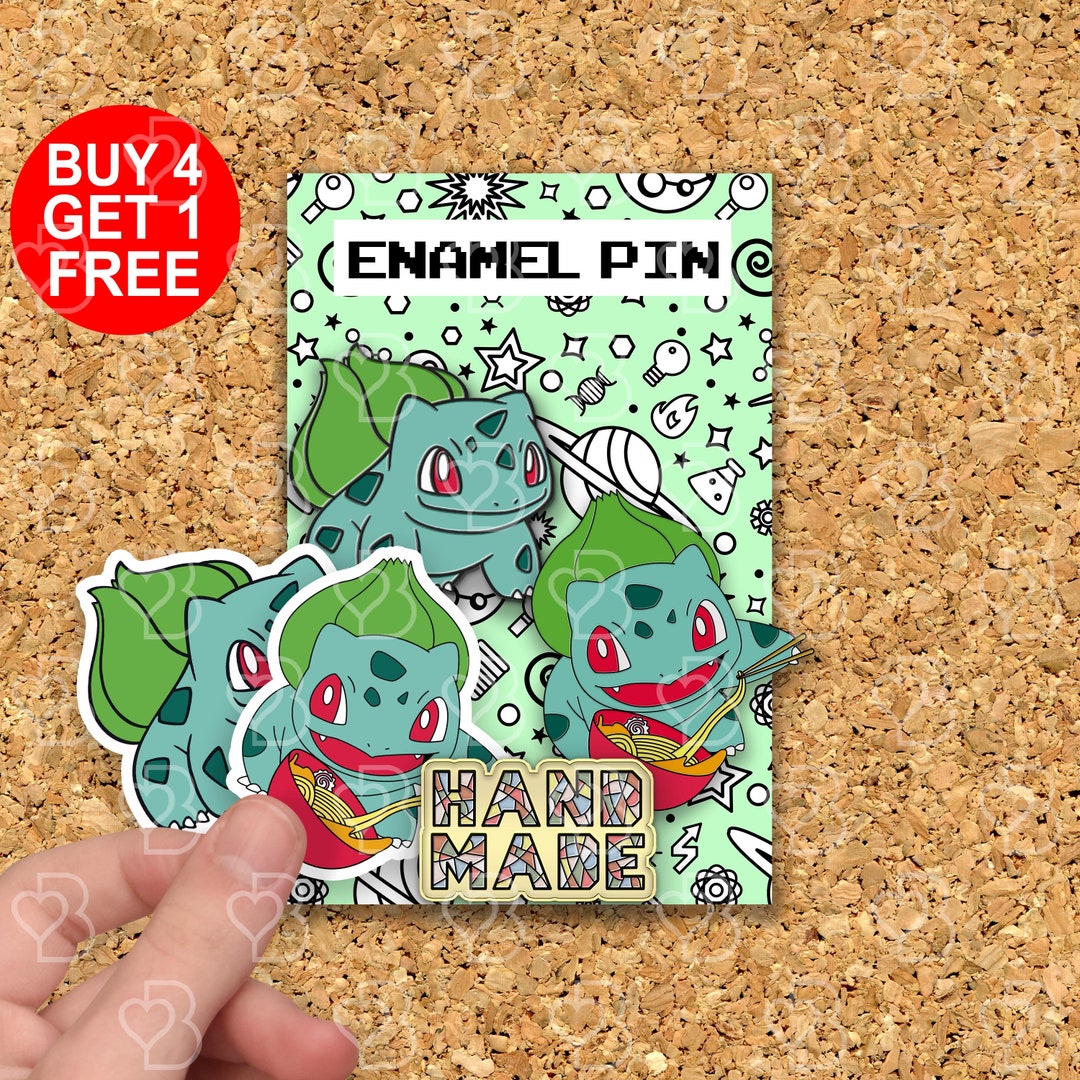 Bulbasaur Ramen Monster Enamel Pins Anime Gift for Boys Funny Pins Cute ...