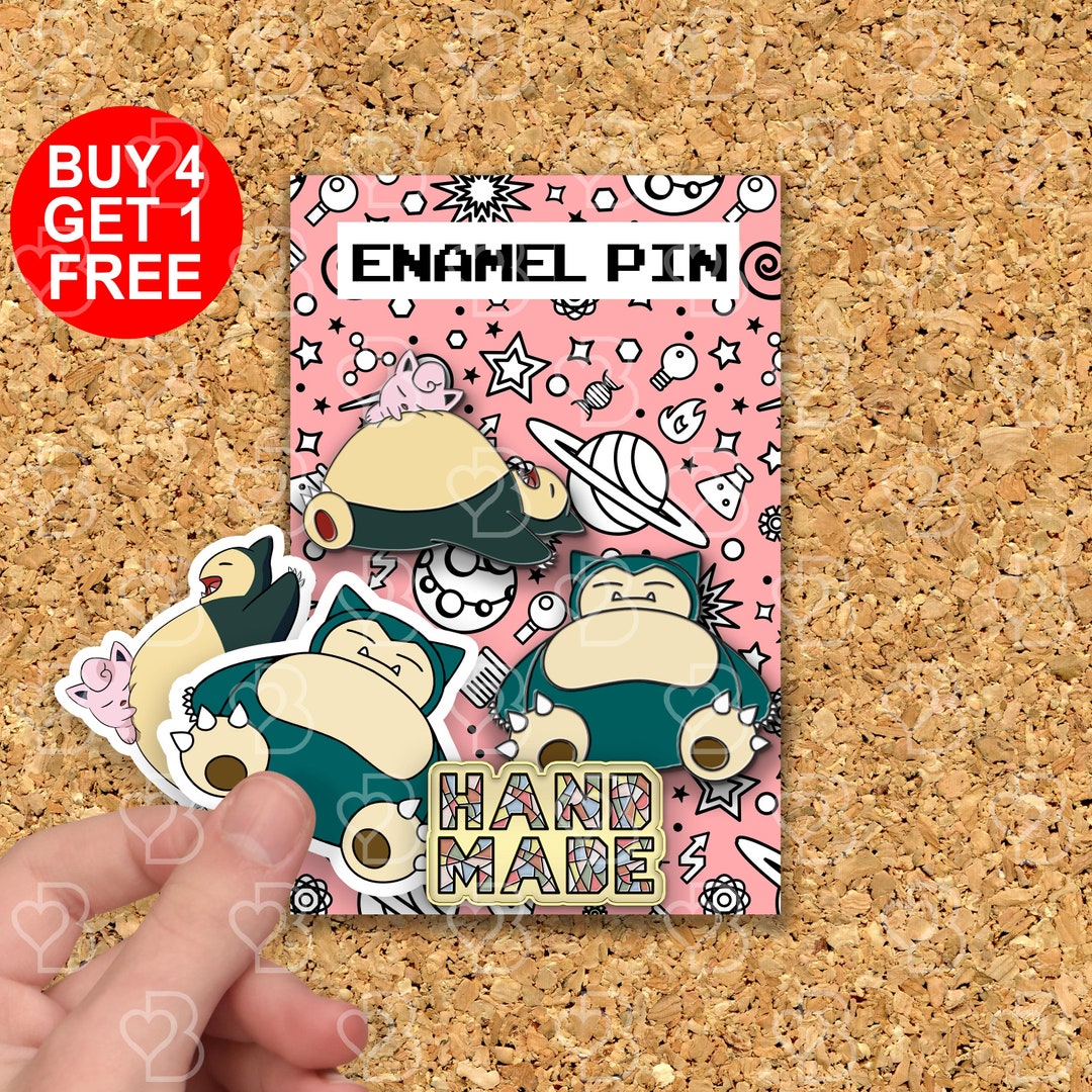 Jigglypuff Snorlax Bear Pin Anime Gift for Boys Funny Pins Set Kawaii ...