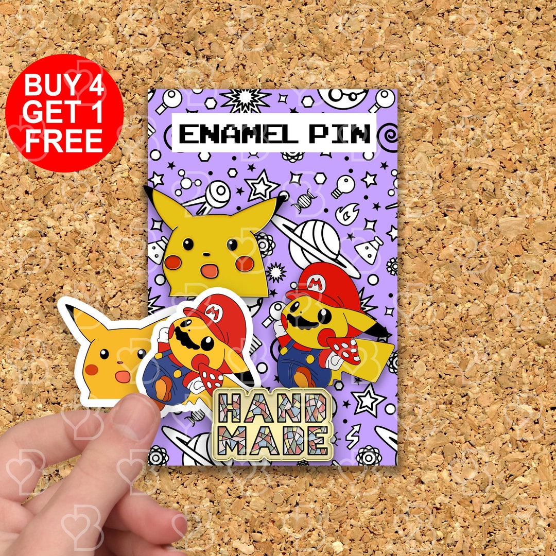 Super Mario Pika Meme Enamel Pins Boys Anime Gift Cute Funny Enamel ...