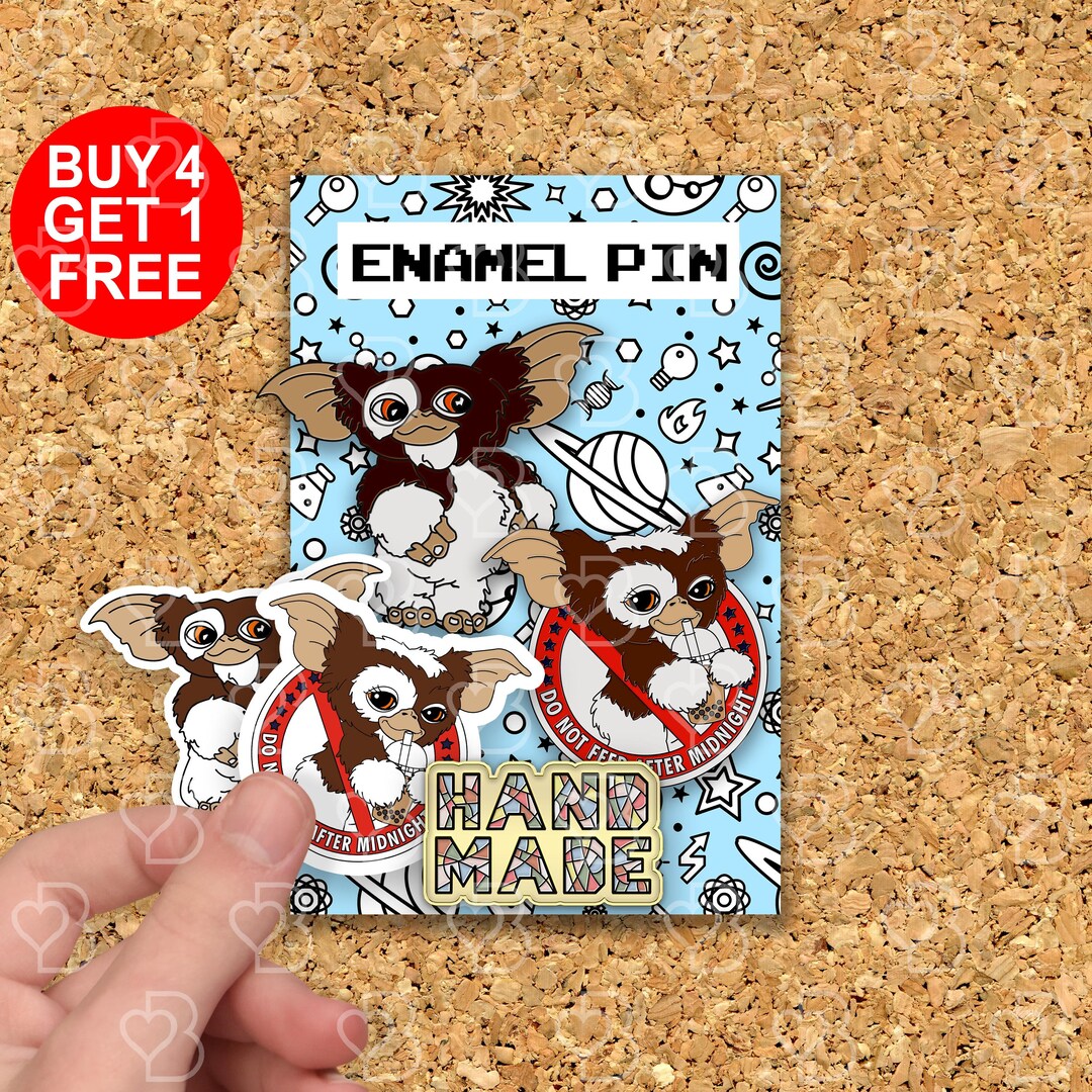 Gizmo Boba Tea Monster Enamel Pins Monster Movie Gift Backpack Pins ...