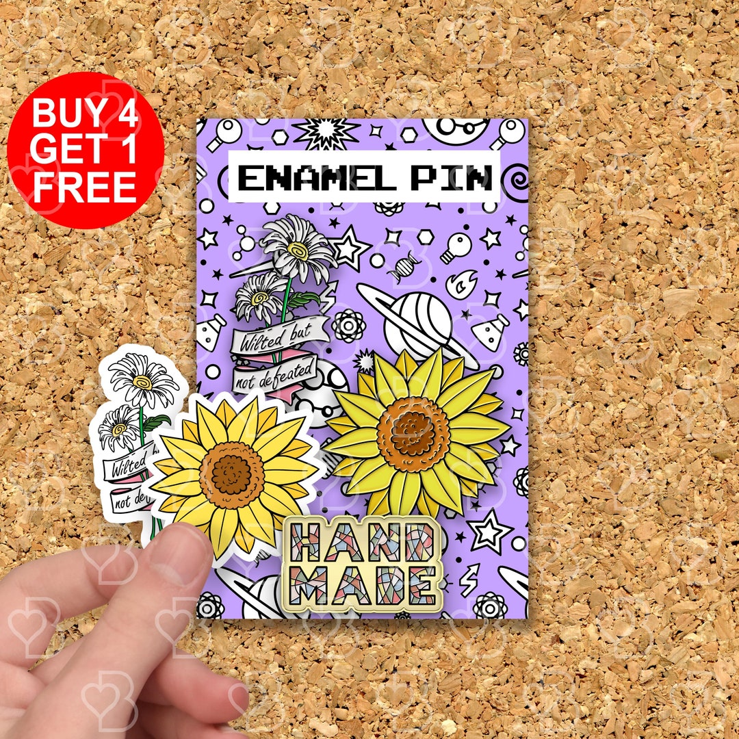 Wilted Daisy Pin Sunflower Pins Funny Nurses Gift Enamel Pin Set Funny ...