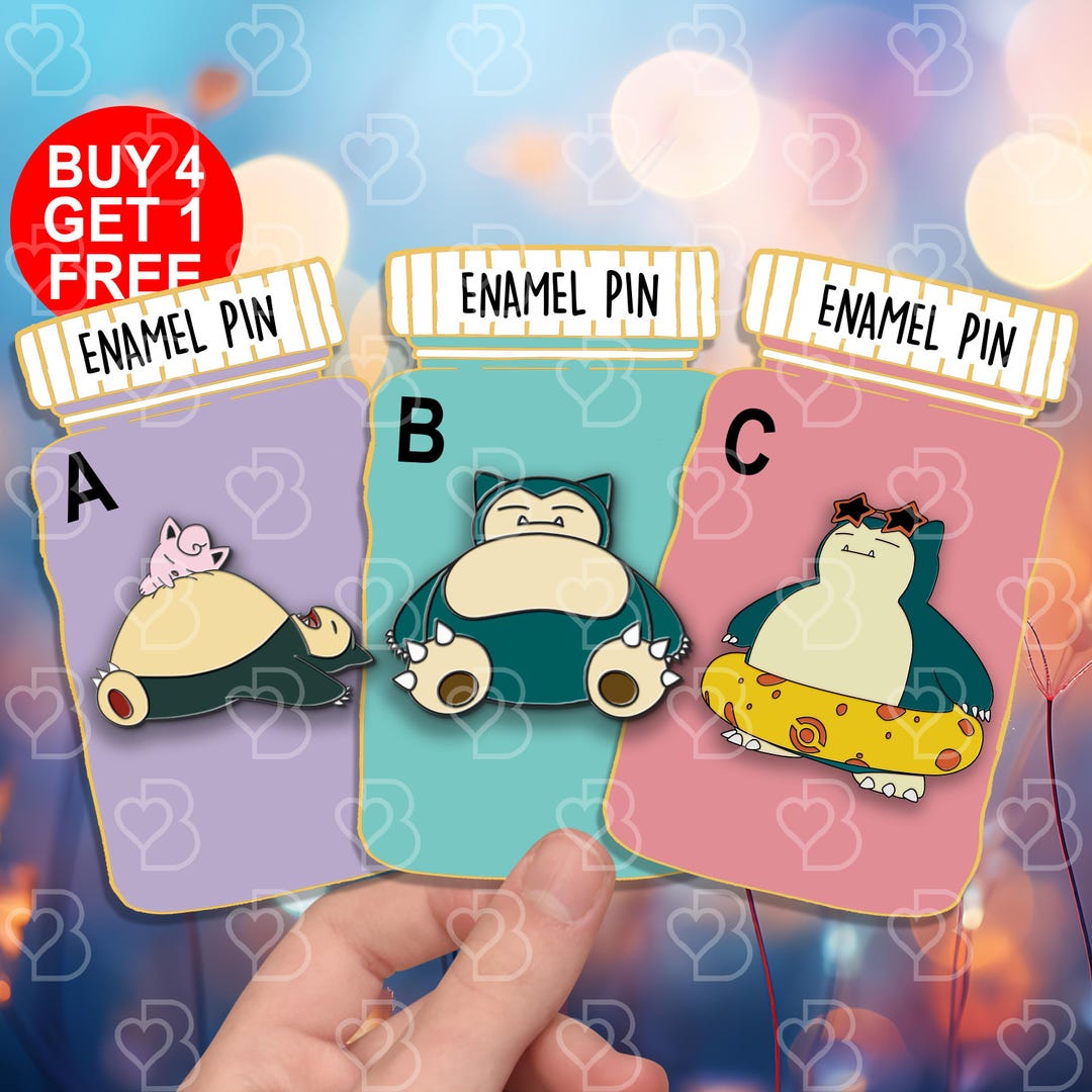 Snorlax Jigglypuff Fantasy Enamel Pin Gift Set Anime Meme Gift Funny ...