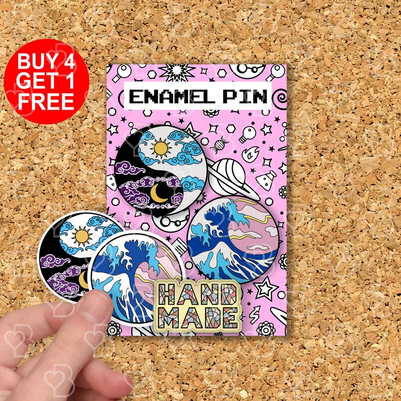 Moon Enamel Pin - Etsy