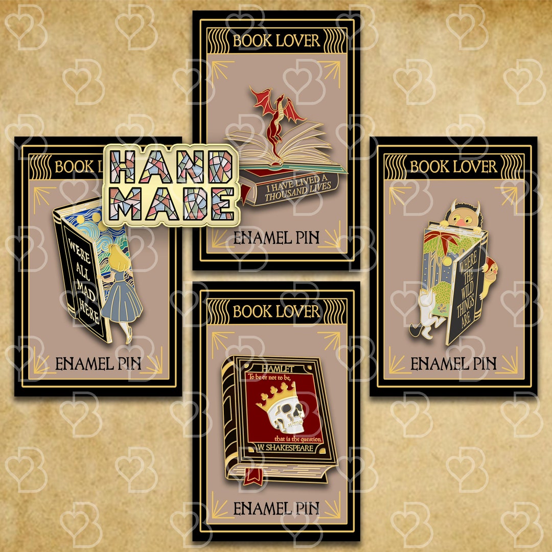 Books Dragon Enamel Pin Cute Enamel Pin Set Books Enamel Pin Literary