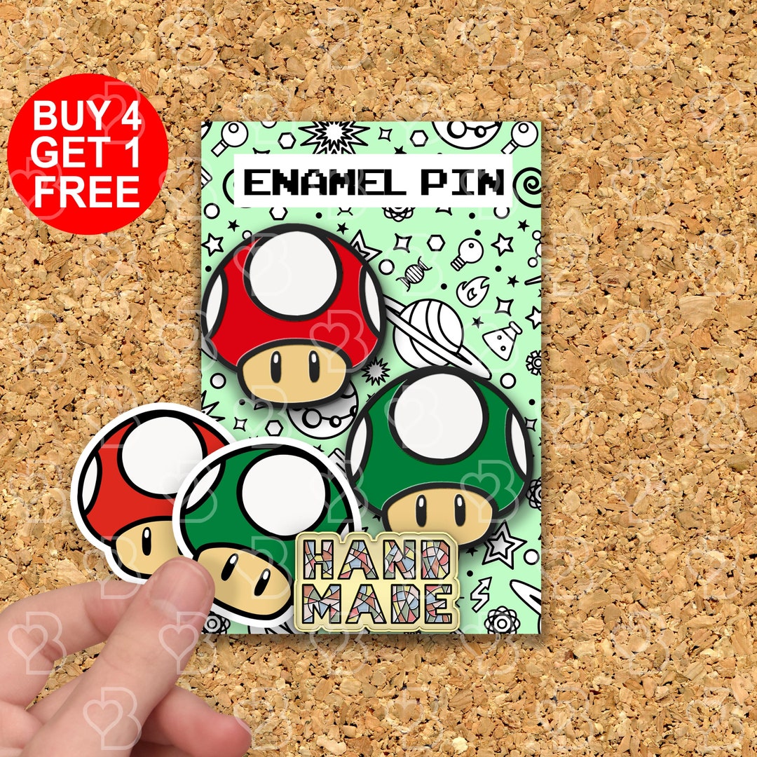 Super Mario Mushroom Pin Fun Gaming Gifts Funny Pins Enamel Funny Pins ...