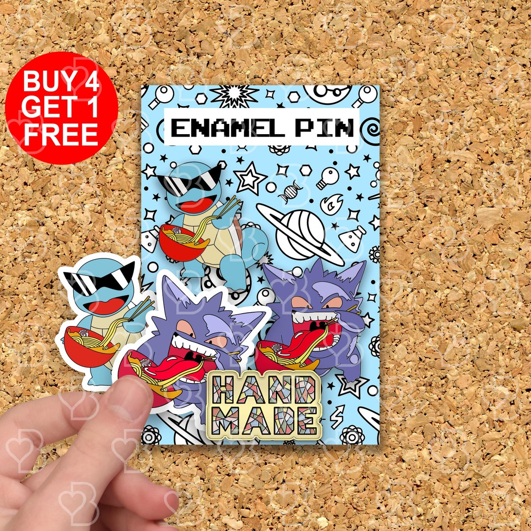 Squirtle Ramen Meme Enamel Pins Anime Friend Gift Funny Pins Enamel ...