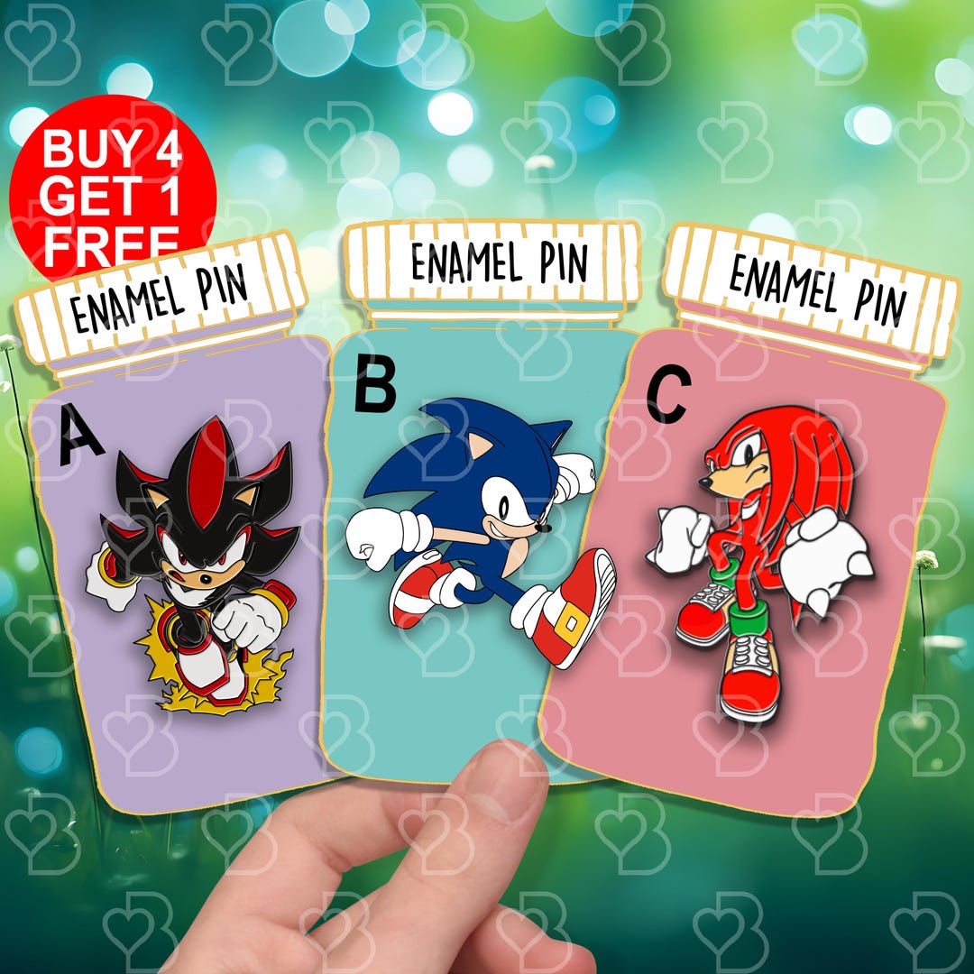 Hedgehog Knuckles Game Enamel Pins Gift Set Gaming Gift for Him Enamel ...