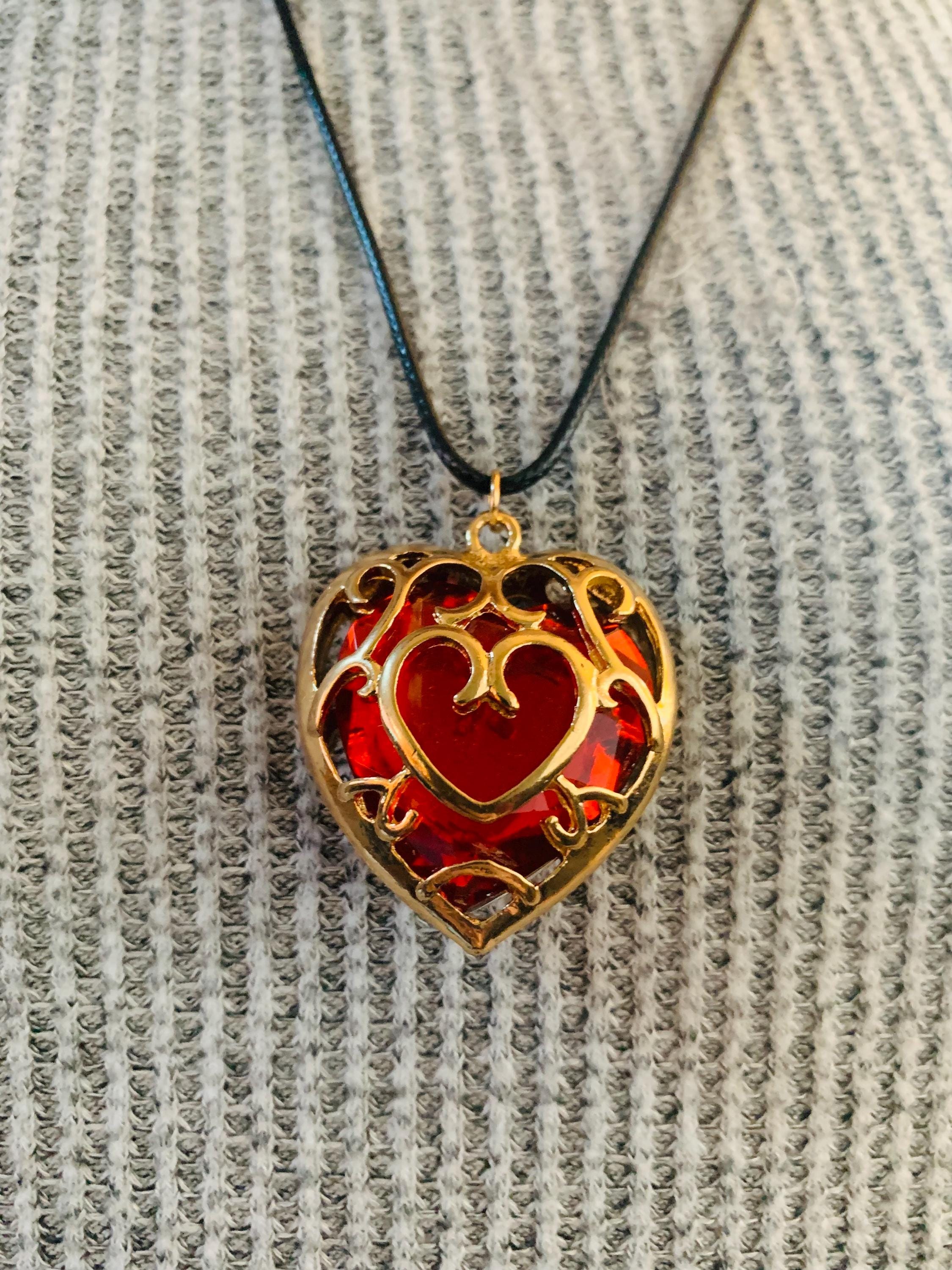 Legend of Zelda Inspired Heart Container Necklace and Keychain | Red ...