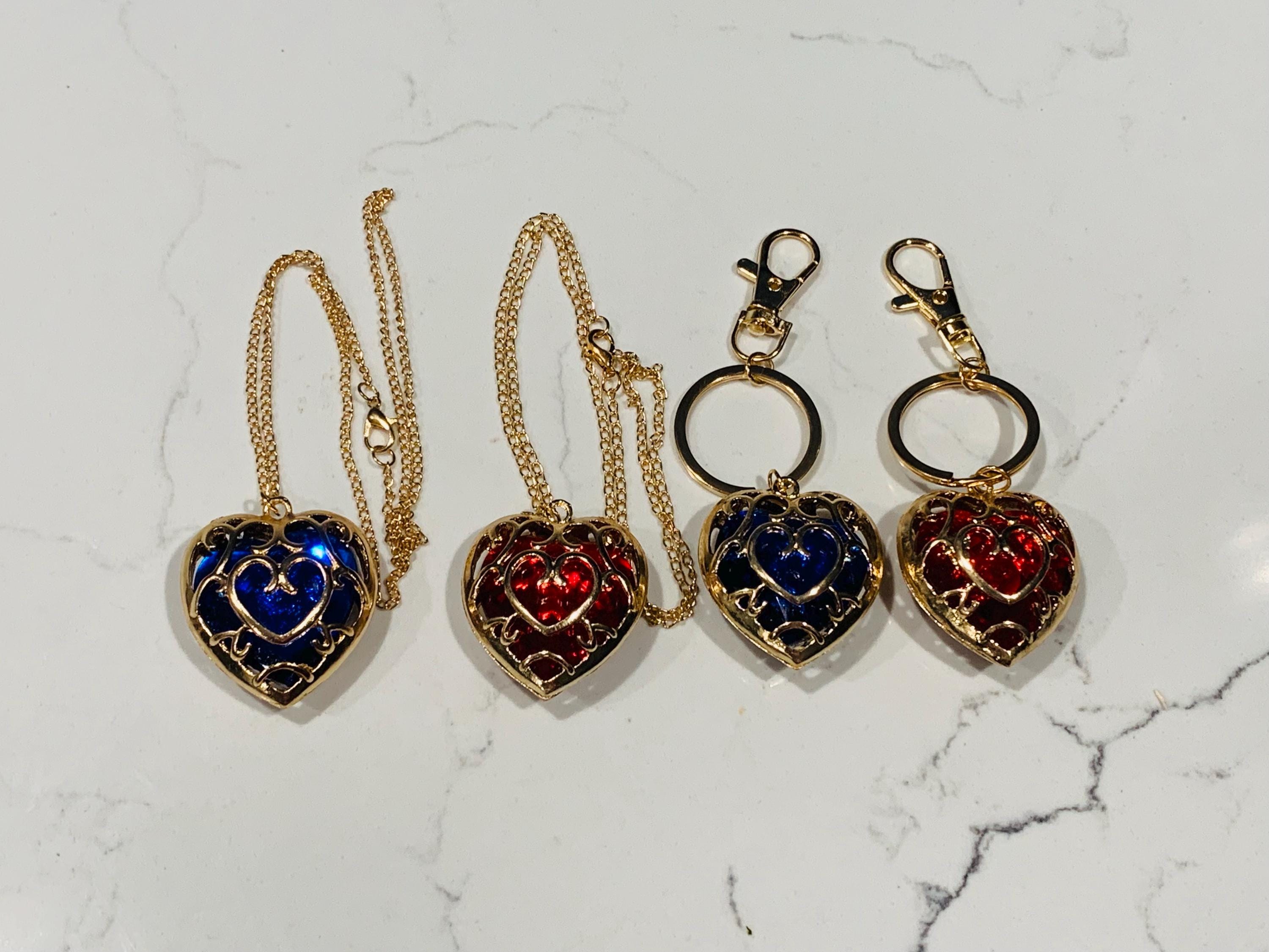 Legend of Zelda Inspired Heart Container Necklace and Keychain | Red ...