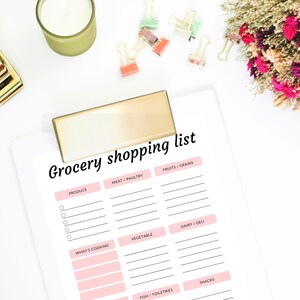 Grocery Shopping List| Printable| Downloadable List| PDF| Digital ...
