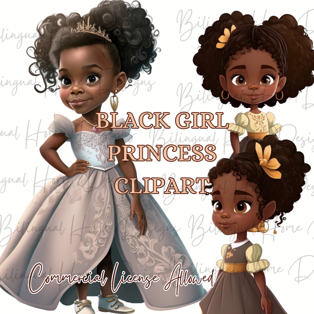 Black Girl Princess Bundle, Curly Hair, Cute Little African American ...